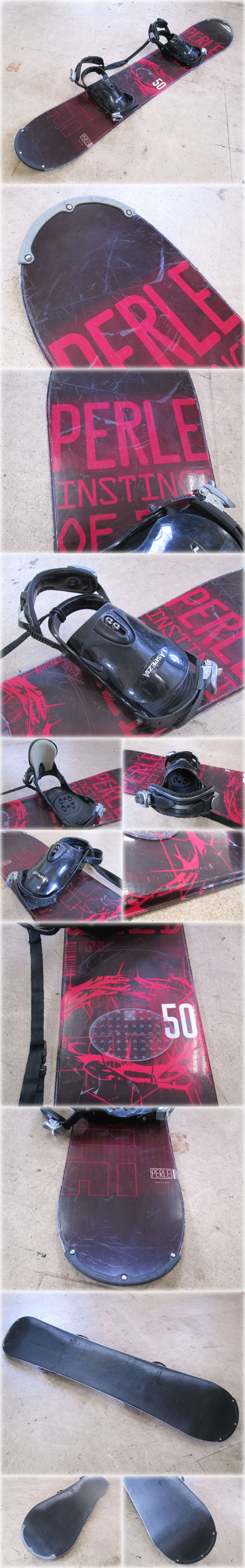 日本代購代標第一品牌【樂淘letao】－PERLE スノーボード 150H LASPEZIAビンディング付 デッキパッド付 【長野発】★2500円スタート★